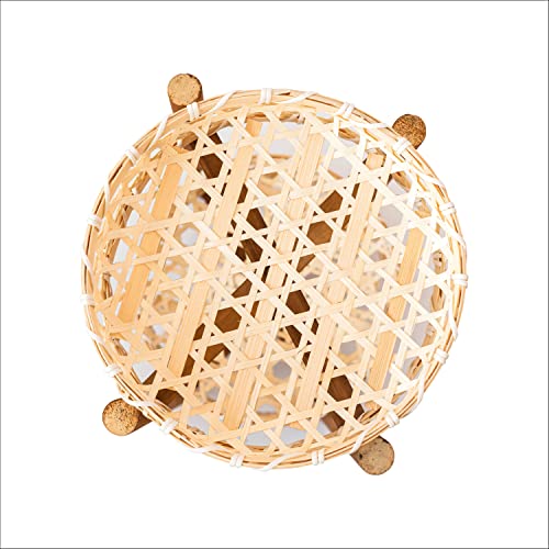 LiLaCraft 2-Tier Fruit Basket Removable Wicker Bamboo Serving Standing Trays, Tiered Serving Stands for Parties, Picnics, Kitchen, Serving Stands for Food Storage, Fruit and Dessert Holder