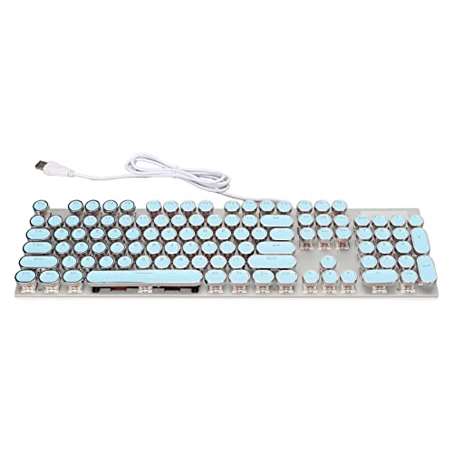Mechanical Keyboard, Ergonomic Design Typewriter Style 104 Keys Red Switch Mechanical Gaming Keyboard for Office Red Switch