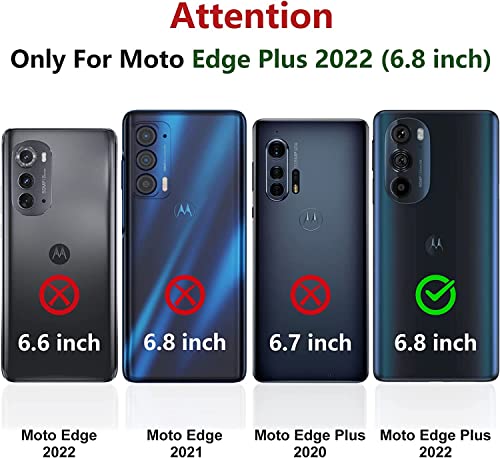Vinve Case for Moto Edge Plus 2022 Case, [Military Grade Drop Protection] Shockproof Hybrid Rugged Bumper Protective Case for Motorola Edge+ (2022) （Black-Orange）