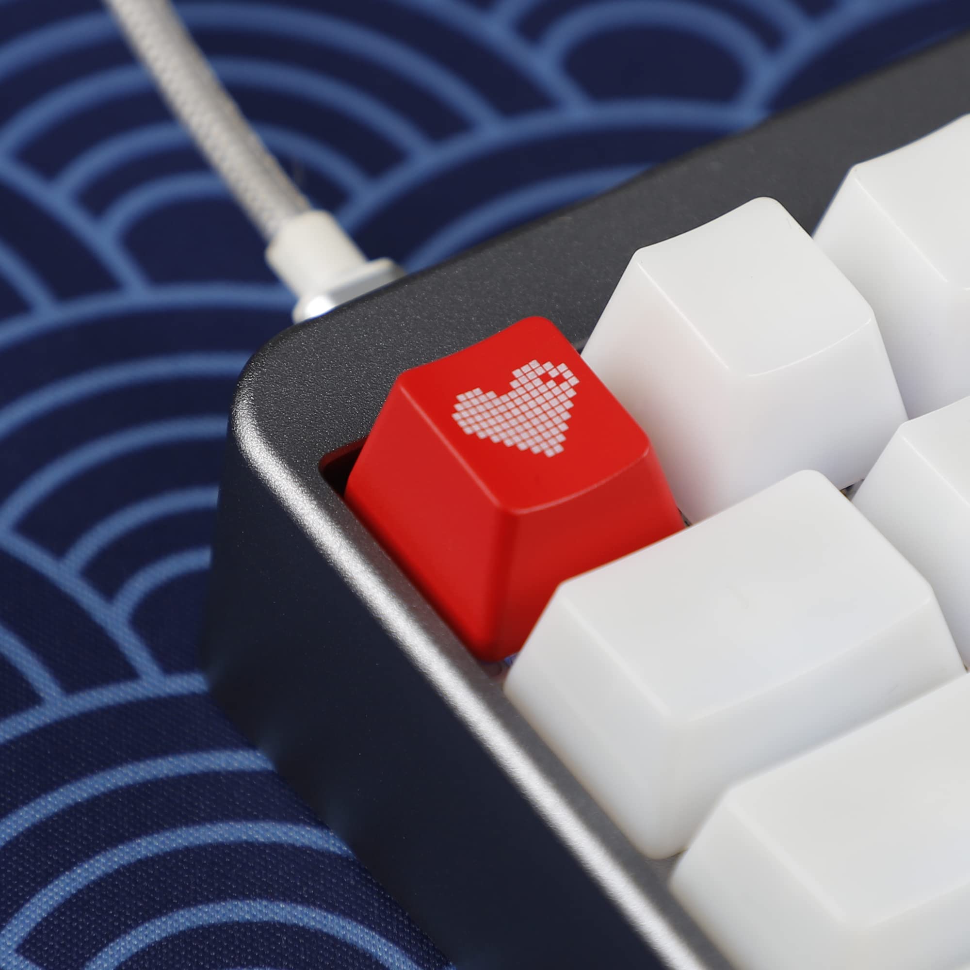 Mechkeeb Love Heart OEM Profile Keycaps 1.6mm Thickness Backlit Shine Through Keycaps Esc WASD Arrow for MX Mechanical Gaming Keyboard (Heart Red ESC 1 pcs)