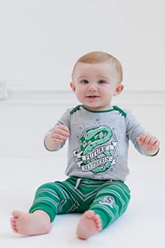 Harry Potter Slytherin Ravenclaw Hufflepuff Infant Baby Boys 4 Pack Bodysuits Blue/Gray/Red/Yellow 12 Months