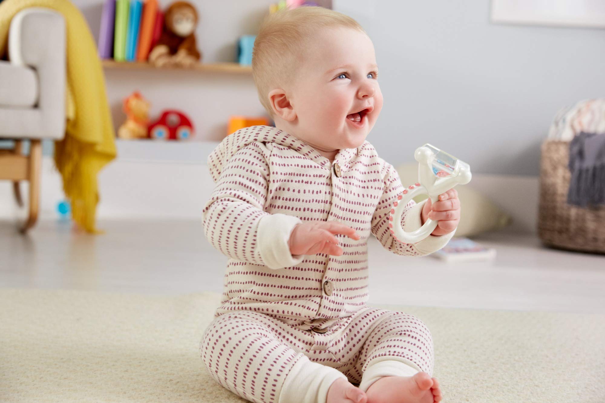 Fisher-Price Rock ‘n Rattle Teether Ring, Baby Rattle and Teething Toy
