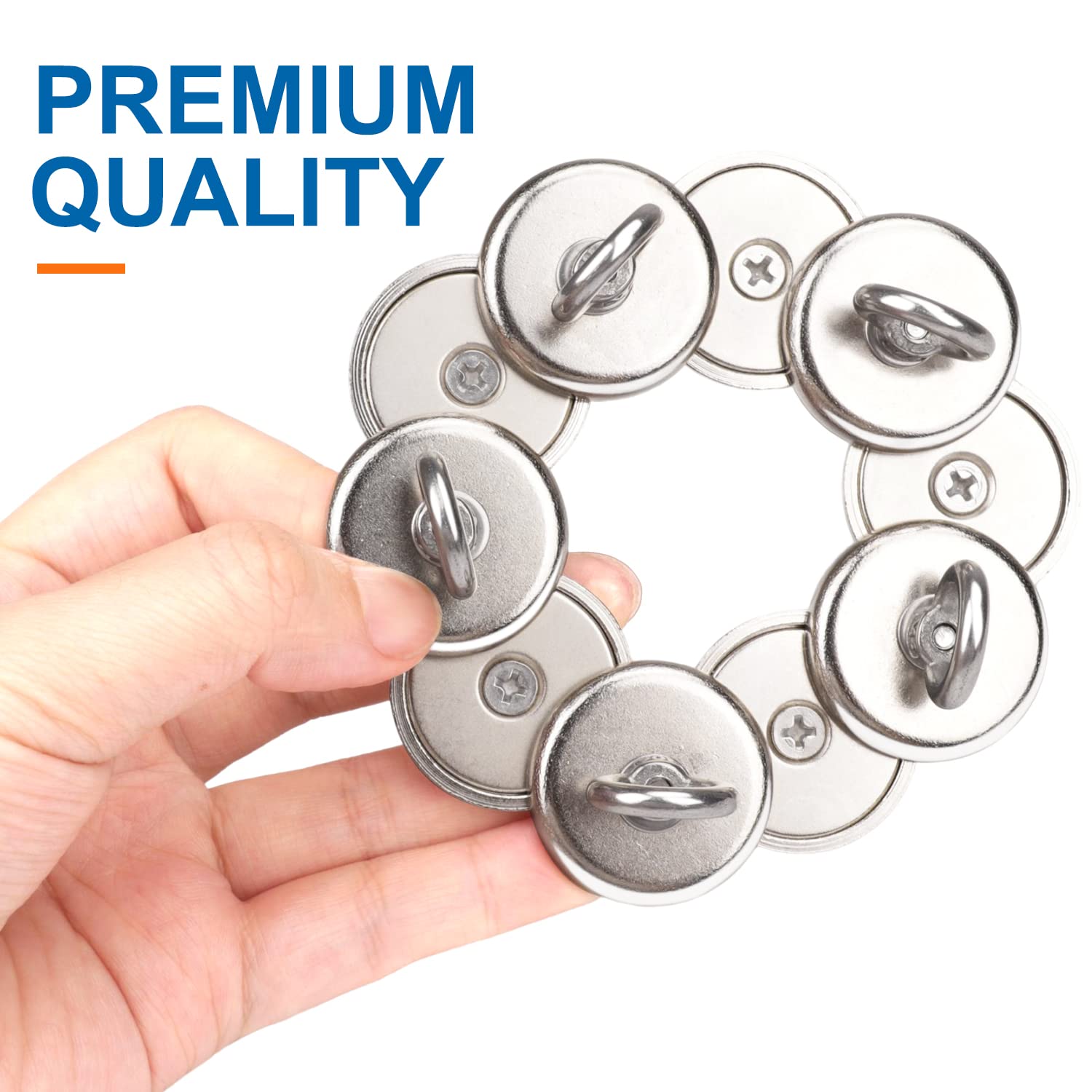 E BAVITE Magnetic Hooks, 100 LB(45KG) Heavy Duty Magnetic Hooks with Countersunk Hole Eyebolt, Perfect for Home, Kitchen, Workplace, Office and Garage, Pack of 10