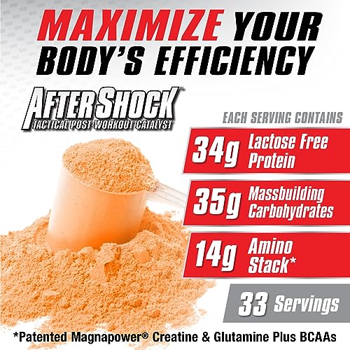 Myogenix Aftershock Post Workout, Unlimited Muscle Growth | Anabolic Whey Protein | Mass Building Carbohydrates | Amino Stack Creatine and Glutamine Plus BCAAs | Fruit Punch 2.64 lbs