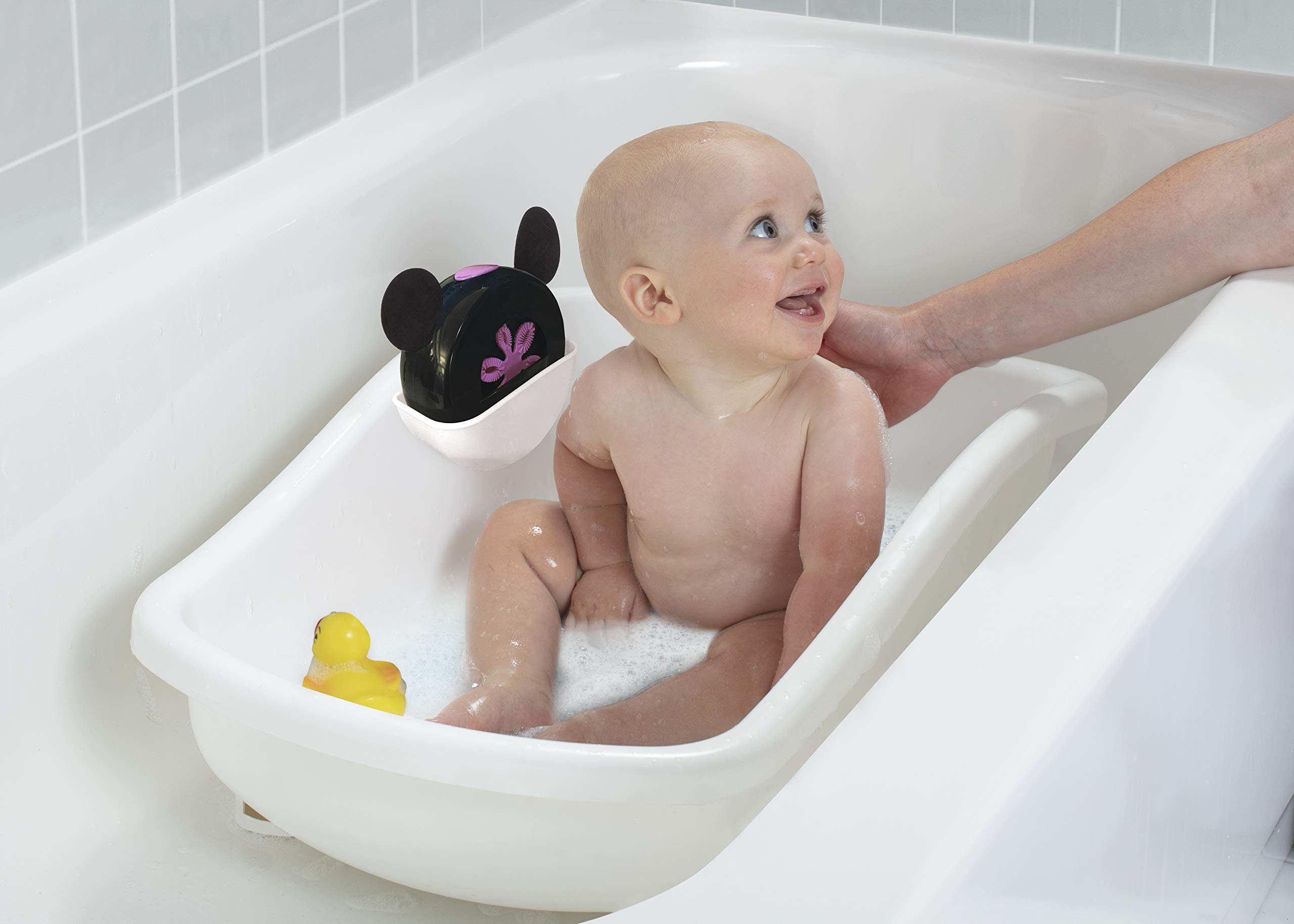 Disney Minnie Mouse My First Bubble Bath by Delta Children β 3-in-1 Newborn to Toddler Bathtub with Sling and Bubble Blower