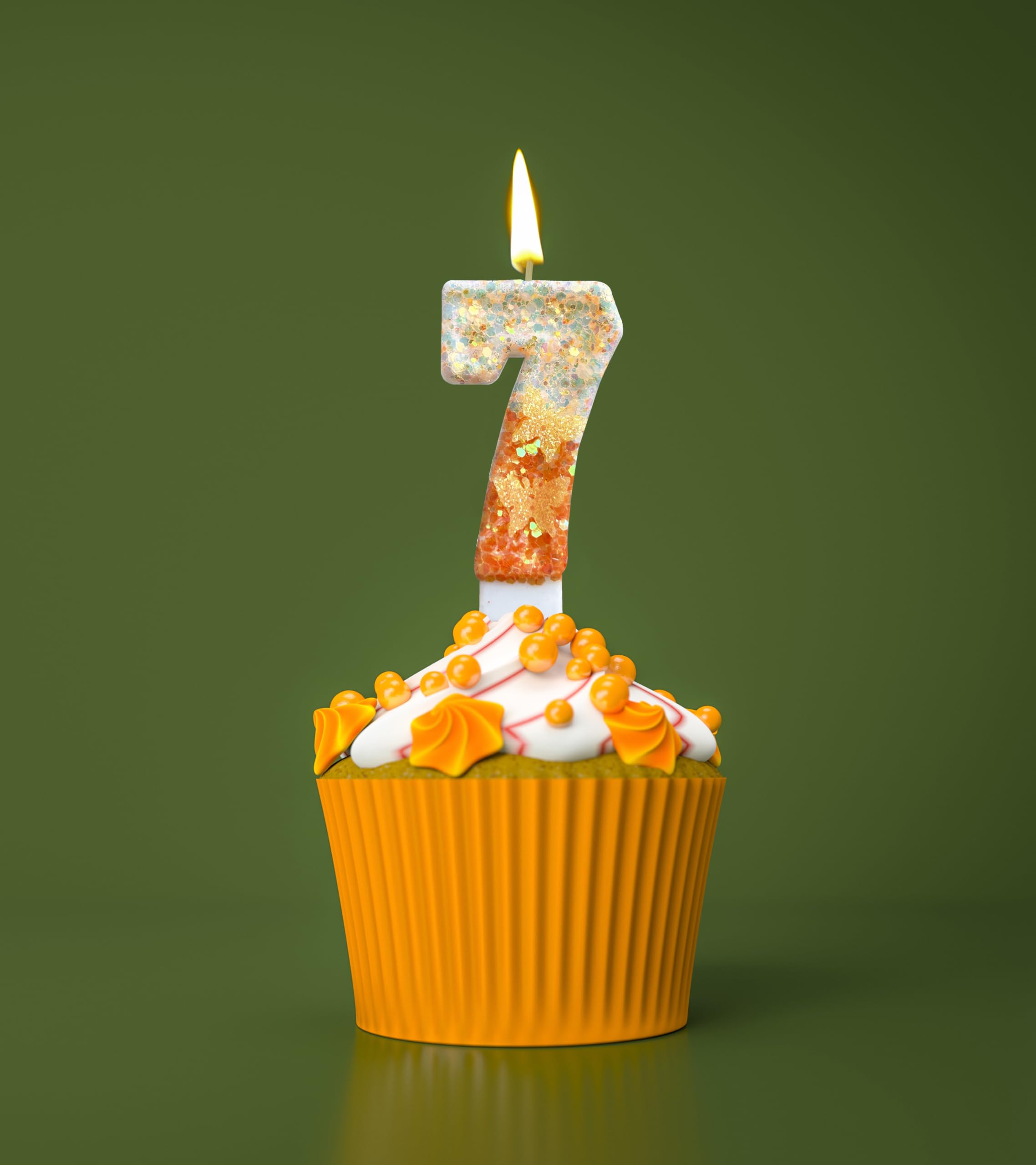 Number 5 Candle, Orange Butterfly Candle 5 Birthday Number Candles 5 for Cake Candles Party Supplies