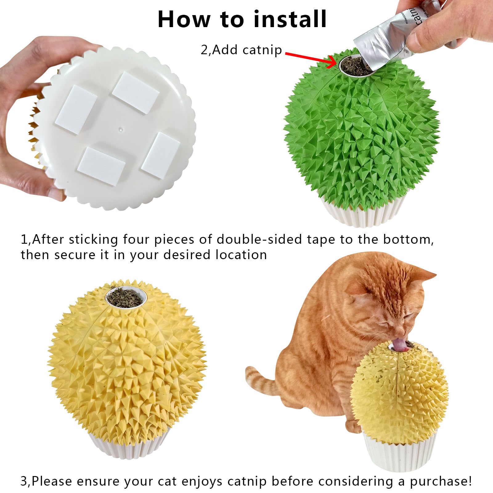 Miwoowim Catnip Feeder - Cat Face Scratcher Wall Corner Massage Comb for Indoor Cats Self Grooming Brush (Green)