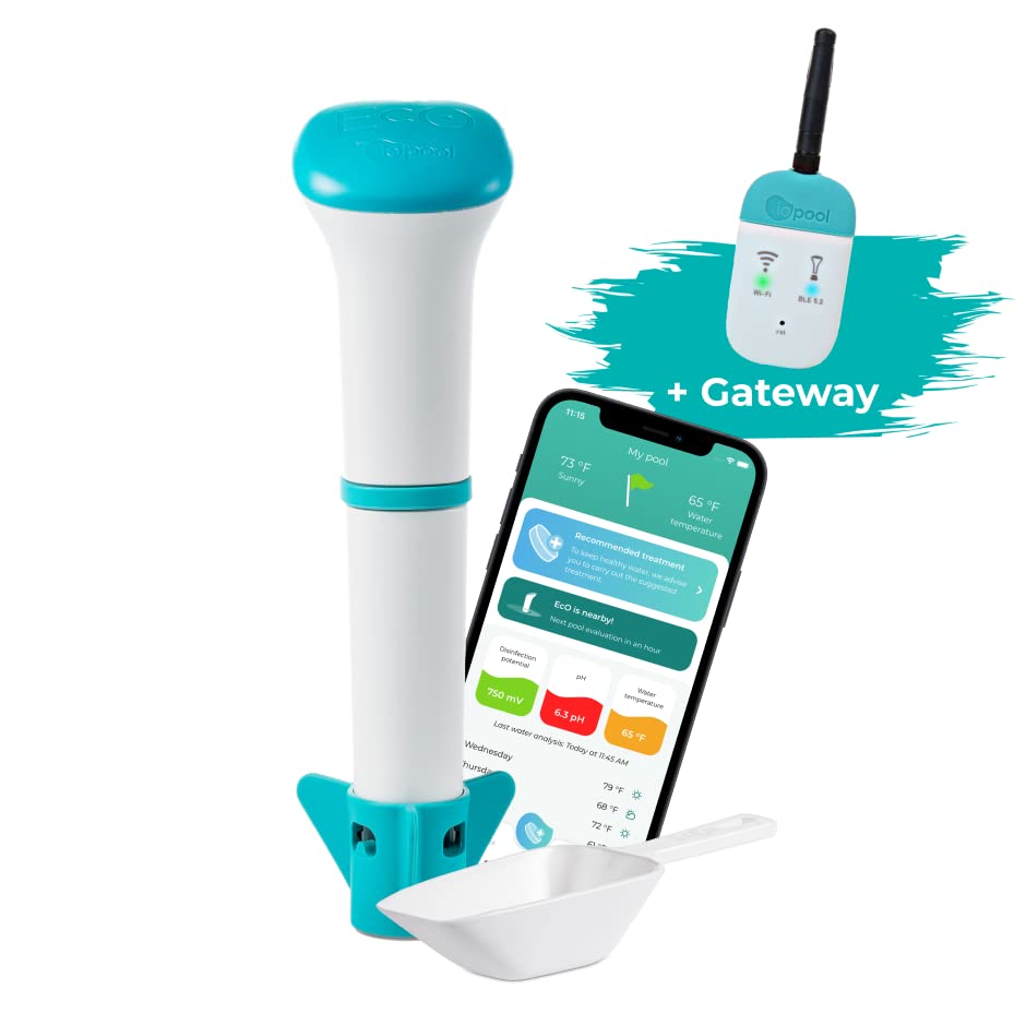 iopool Smart Water Monitor - Works for Chlorine & Bromine Pools, Hot Tubs, & Swim Spas - Gives Precise Dosage recommendations.