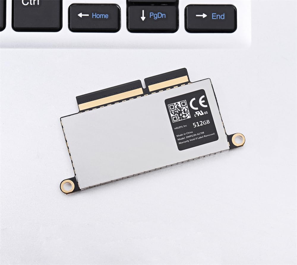 HRUIYL 512GB NVMe PCle SSD 3D TLC Flash Hard Drive with Tools for Upgrade 2016 2017 13" MacBook PRO A1708(EMC 2978/3164 Non-Touch Bar Models(Late 2016-Mid 2017 Year) (512GB)
