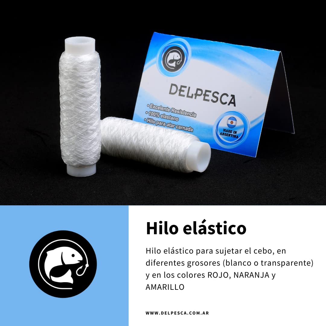 DelPesca Pack x12 Invisible Nylon Fishing Bait Elastic Thread Spool Fishing Lure Wire 150mts 492ft 0,042 Transparent,White transparent