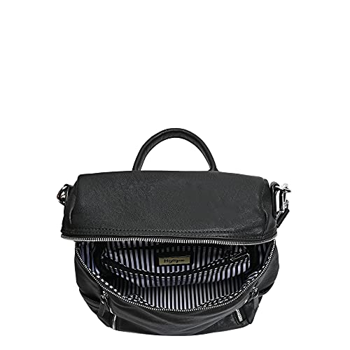 Miztique The Sienna Backpack Purse for Women, Sleek Shoulder Bag, Soft Vegan Leather - Black