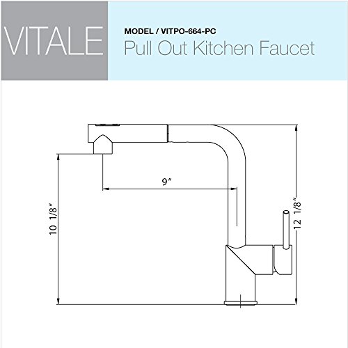 Houzer VITPO-664-PC Vitale Pull Out Kitchen Faucet, Polished Chrome