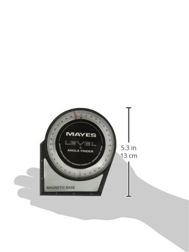 Mayes 10156 Large Level and Angle Finder with Magnetic Base, Magnetic Base Angle Finder, Level With Angle Finder, Magnetic Degree Finder