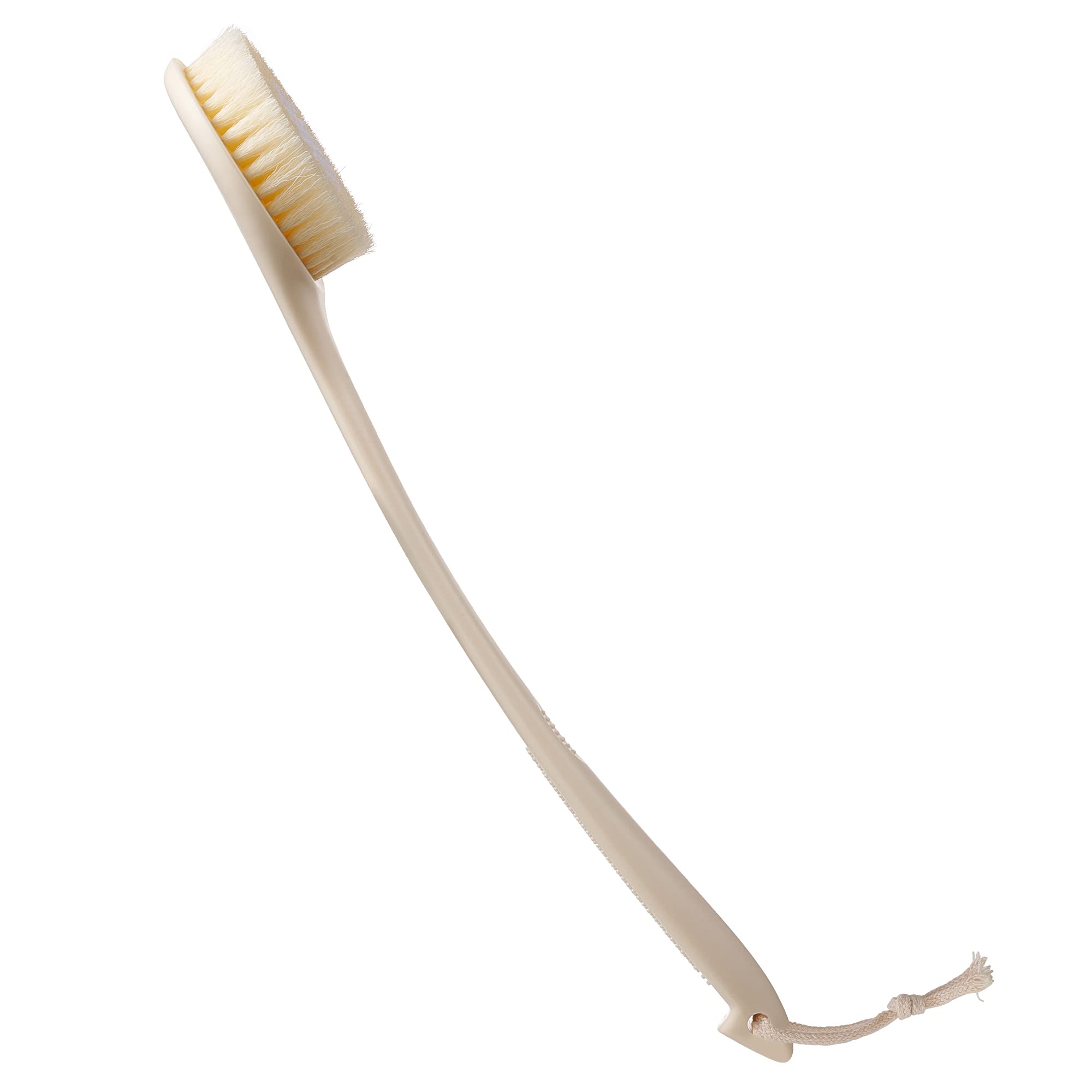 KUMBAZZ Back Bath Brush for Shower - Never Mold Bath Back Brush Back Scrubber for Shower,Wet or Dry Brushing,Shower Brush for Men & Women (Ivory)