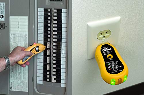 IDEAL INDUSTRIES INC. 61-534 Digital Circuit Breaker Finder with Digital Receiver and GFCI Circuit Tester,Yellow