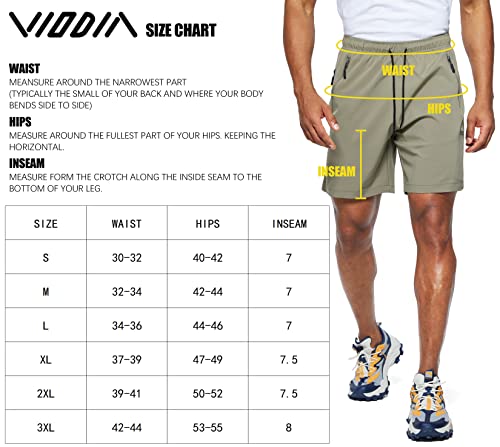 Viodia Men's Hiking Cargo Shorts Stretch Quick Dry Lightweight Workout Shorts for Men Casual Fishing Athletic Shorts with Pockets Black