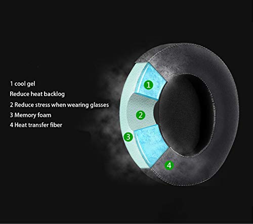Nari Cooling-Gel Ear Pads defean Ear Cushion Foam Replacement Earpad Compatible with Razer Nari/Nari Ultimate/Nari Essential/Kraken Tournament Edition/Kraken Kitty/Kraken X ,ATH M50X / M40X