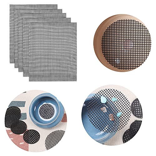 IDGGDI Flower Pot Hole Mesh Pad, 5PCS 11.8"x7.9" Bonsai Pot Bottom Grid Mat Mesh Garden's Drainage Mesh Hole Screens Mesh Pots Prevent Soil Loss Breathable Gasket
