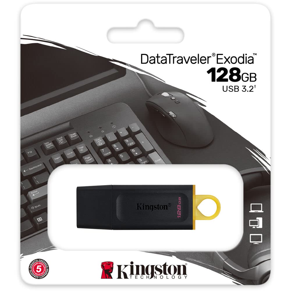 Kingston 128GB Data Traveler Exodia Flash Drive - DTX128GB (Pack of 3)