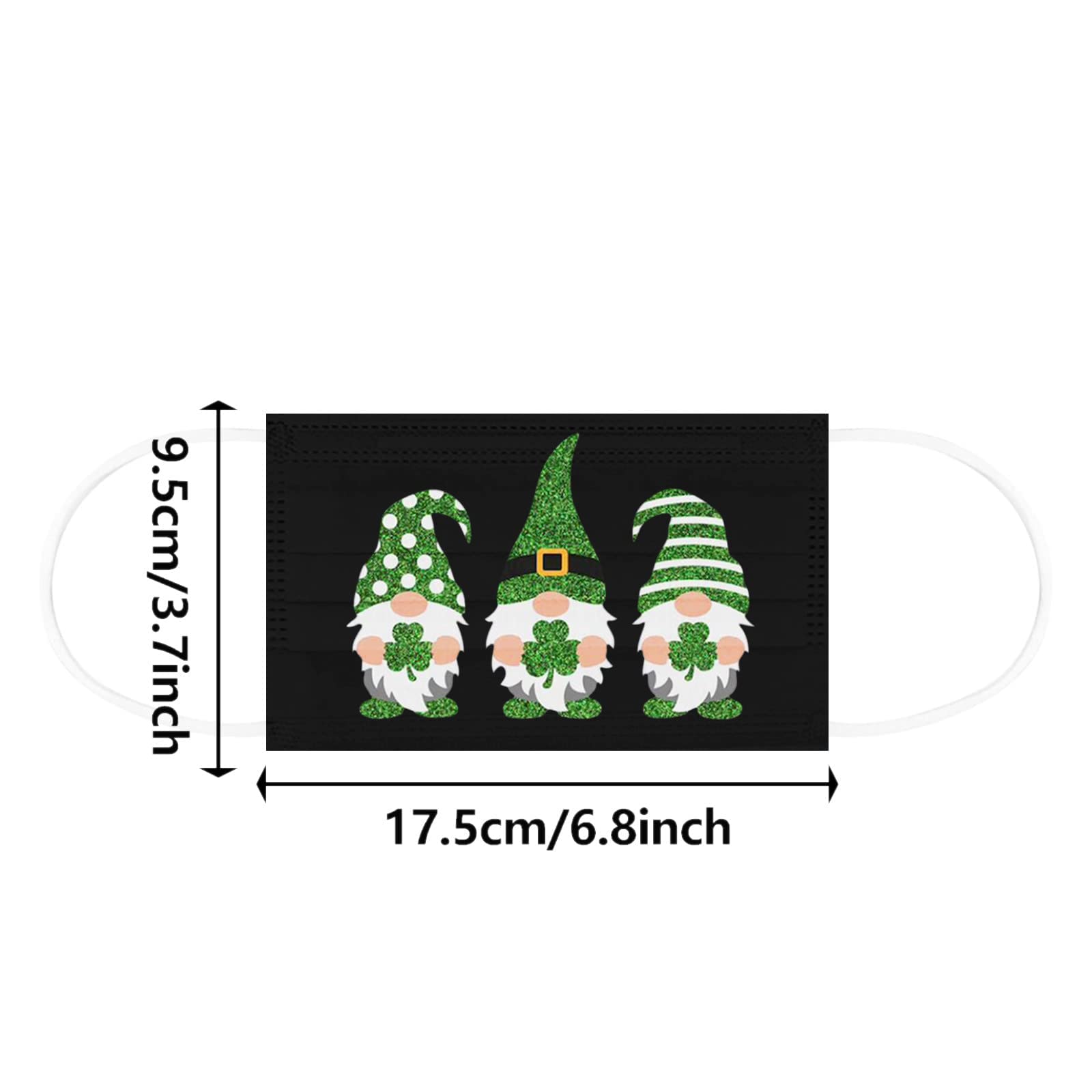 GOGCIAO St Patricks Day Disposable Face Cover with Designs for Adults Women,Cute Printed Pattern,50Pcs