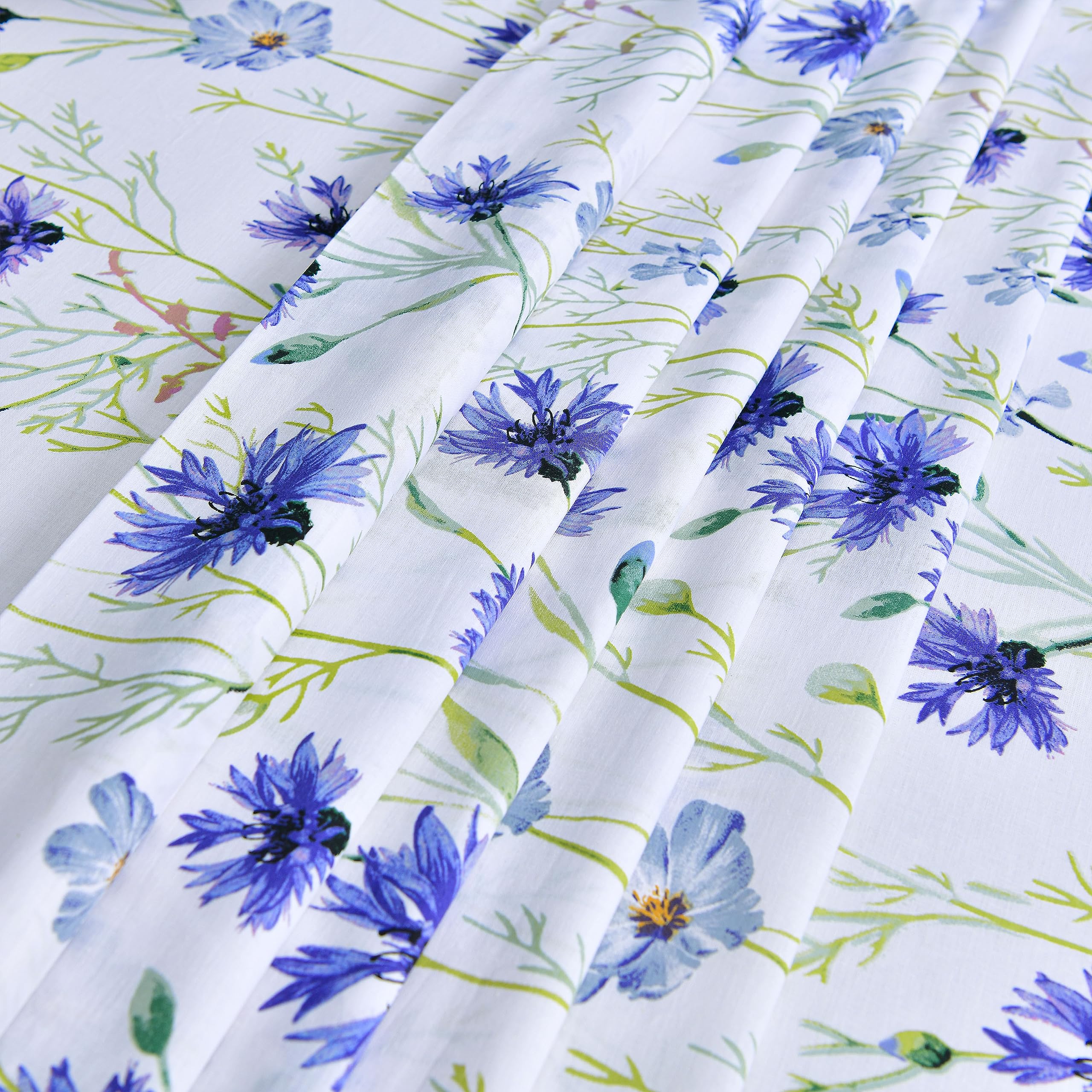 EnvioHome Queen Sheet Set, 4-Piece Natural 100% Cotton Sheets Queen Size, Ultra Soft Light Breathable Luxury Percale Weave Floral Bed Sheets for Queen Size Bed, 16" Deep Pocket Queen Sheets, Lavender