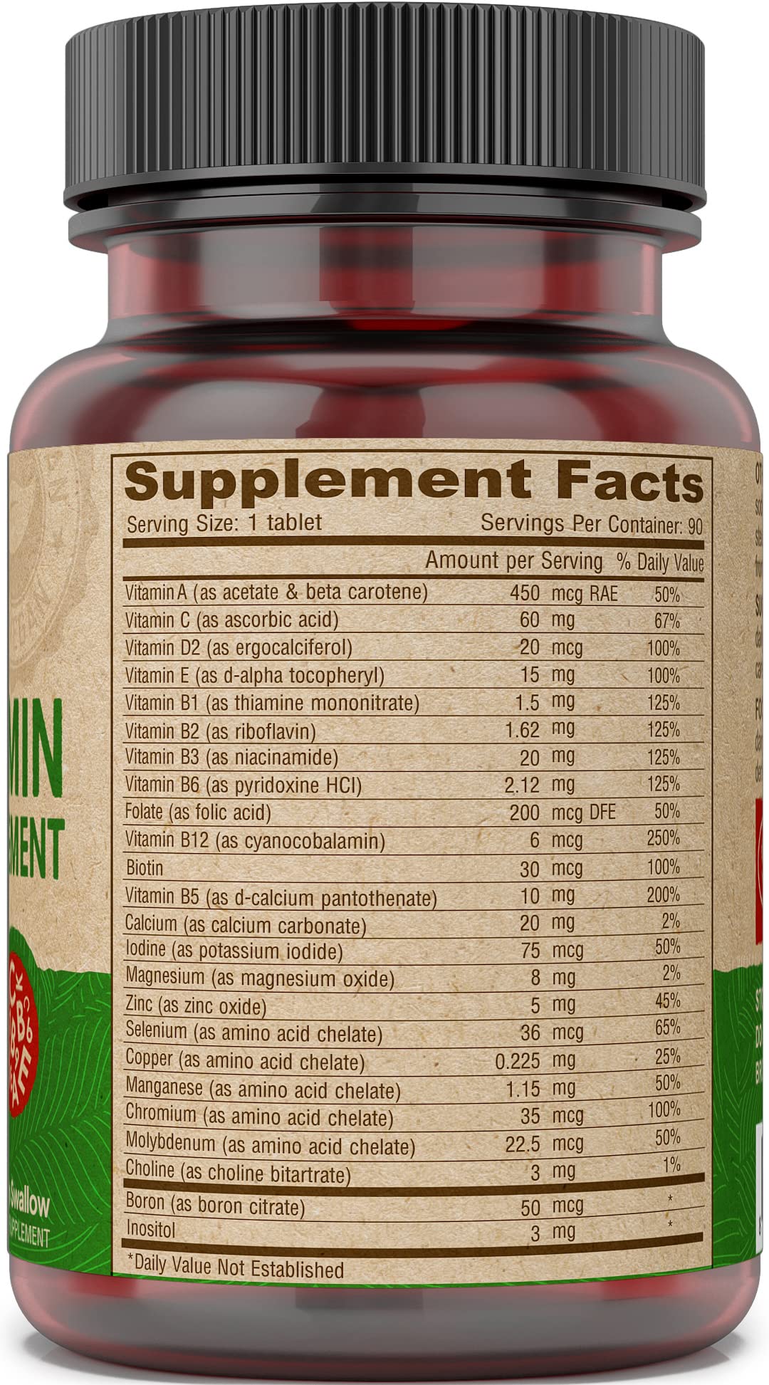 DEVA Tiny Tablets Vegan Multivitamins for Women & Men, Multivitamin Iron Free, Mineral Supplement, Vitamin C, Vitamin B Complex, Vitamin B12, Vitamin E, Zinc, Gluten free (2 Pack - 90 Tablets Ea)