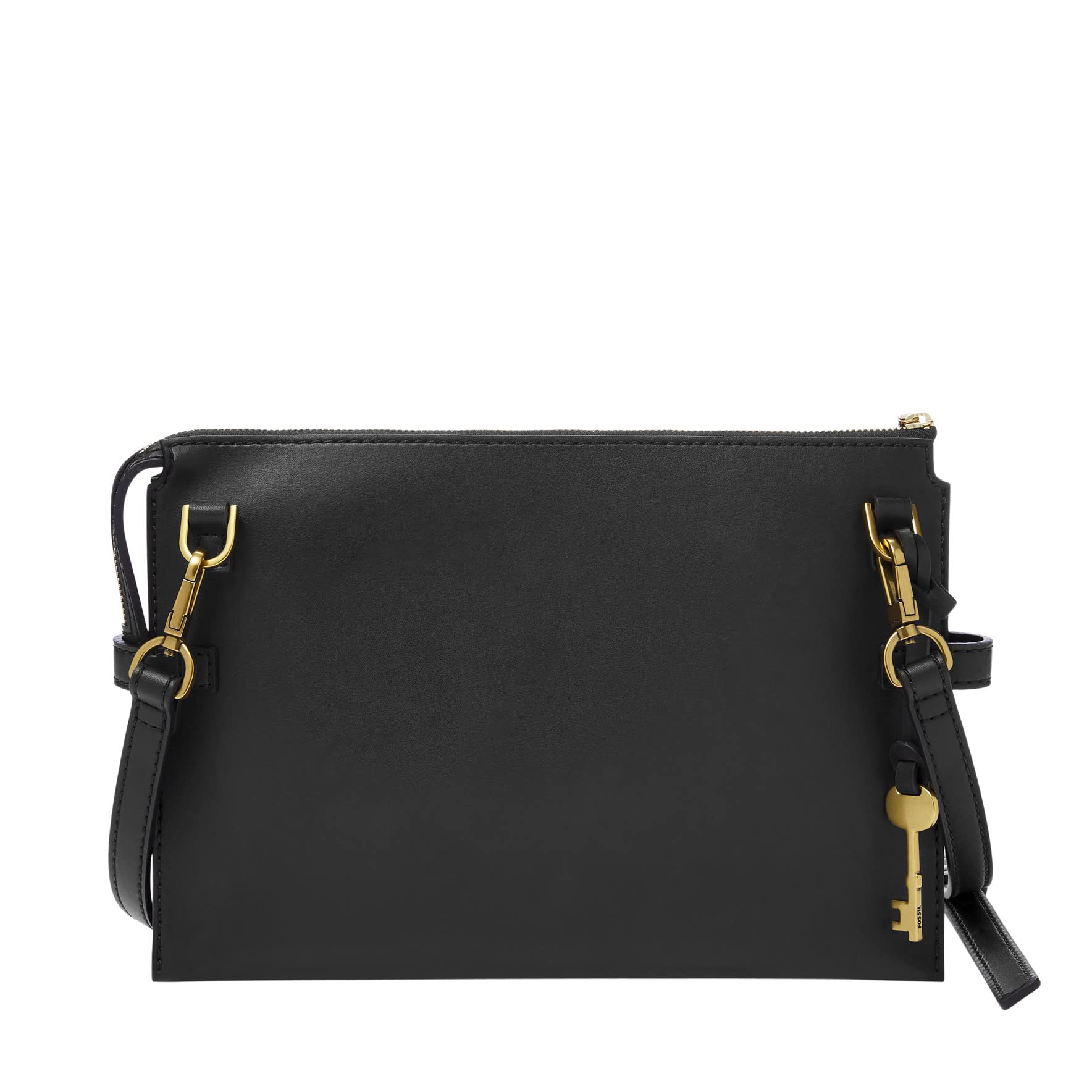 Fossil Women's Kier Vegan Cactus Leather Crossbody Purse Handbag, Black (Model: ZB1697001) Kier Card Case, Black