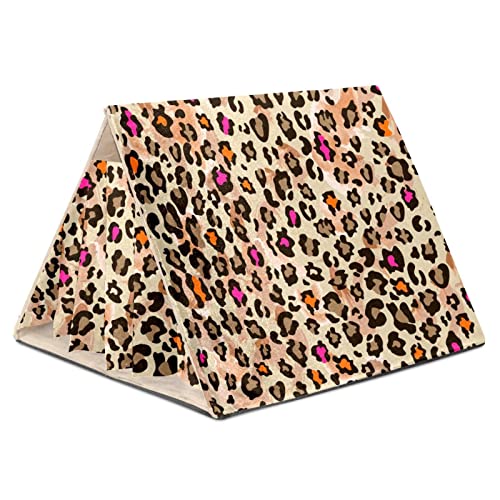 Orange Rosy Leopard Pattern, Hamster Hideout House Bed for Gerbils Chipmunks Squirrels Hedgehogs Guinea Pigs Small Animal Cage Habitat Decor