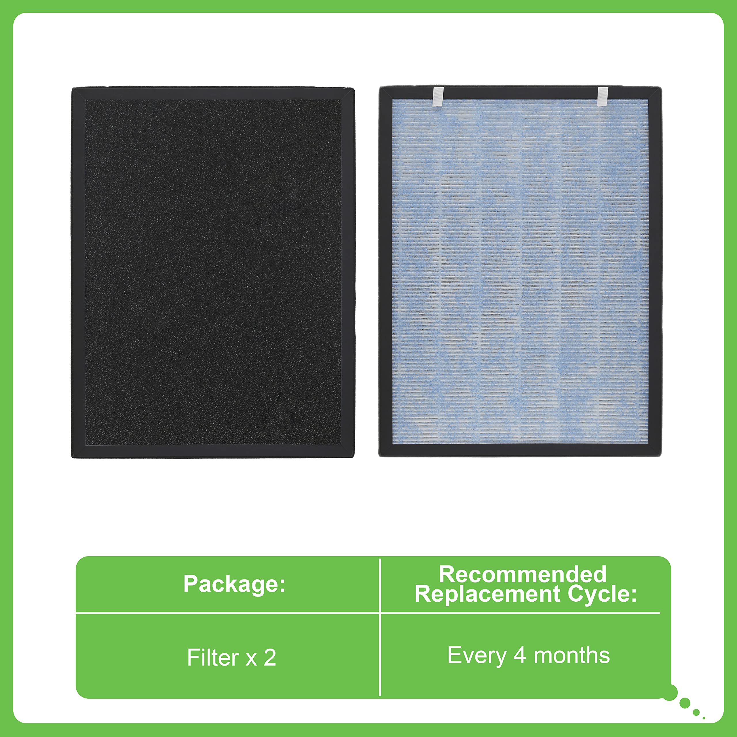 Hichoryer HSP002 Replacement Filter, Compatible with HATHASPACEĀ® HSP002 Smart True HEPA Air Purifier 2.0, 1 Pack