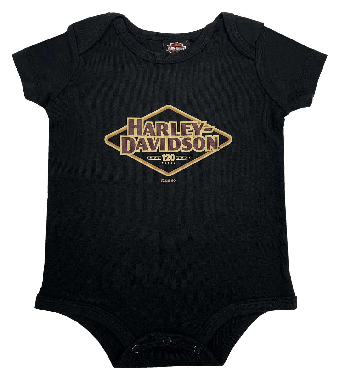 Harley-Davidson Baby Boys' 120th Anniversary Newborn Bodysuit - Black (6M)
