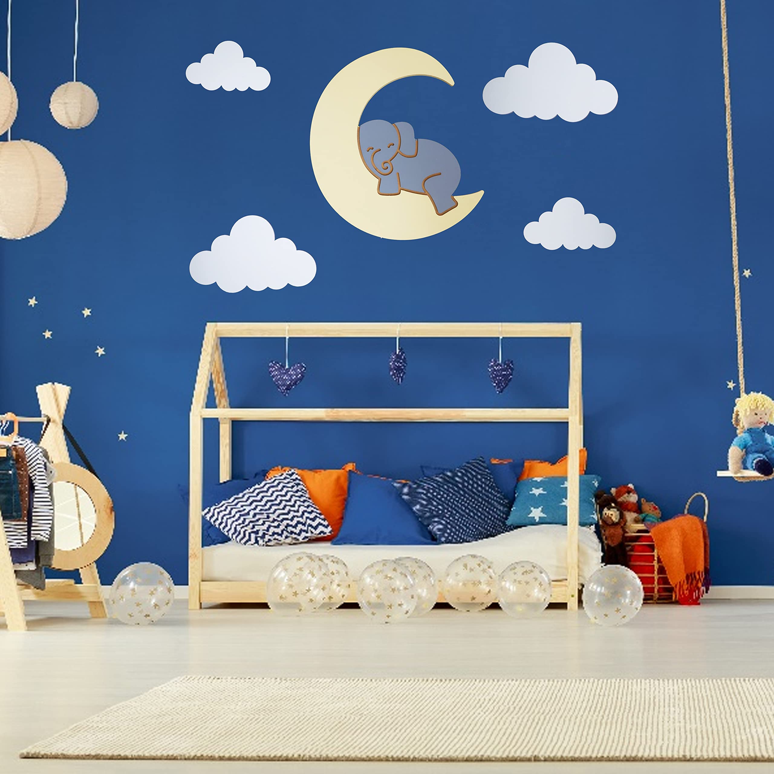 Goods by Hos Elephant Night Light – Elephant LED Night Lamp for Nursery – Cute Sleeping Elephant LED Wall Light for Kids Bedroom – Floating Wall Night Light for Nursery Elephant Decor