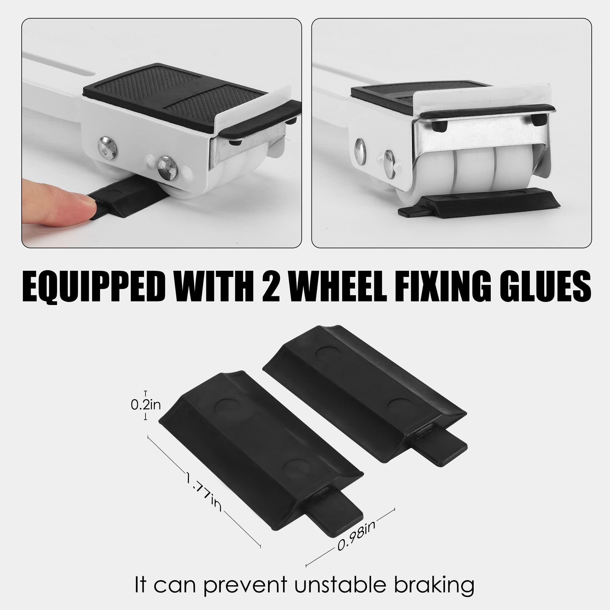 Gotsblock Heavy Duty Furniture Appliances Rollers, Extensible Washing Machine Base Mobile Wheels for Refrigerators, Dryers, Dishwashers and other Heavy Objects, Max Load 1100 lb, Non-Slip, White