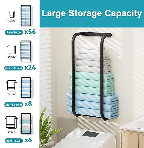 Towel Racks for Bathroom, 30 Inch Bathroom Towel Holder, Bathroom Organizer for Small Space - Stainless Steel, Wall Mounted, Modern