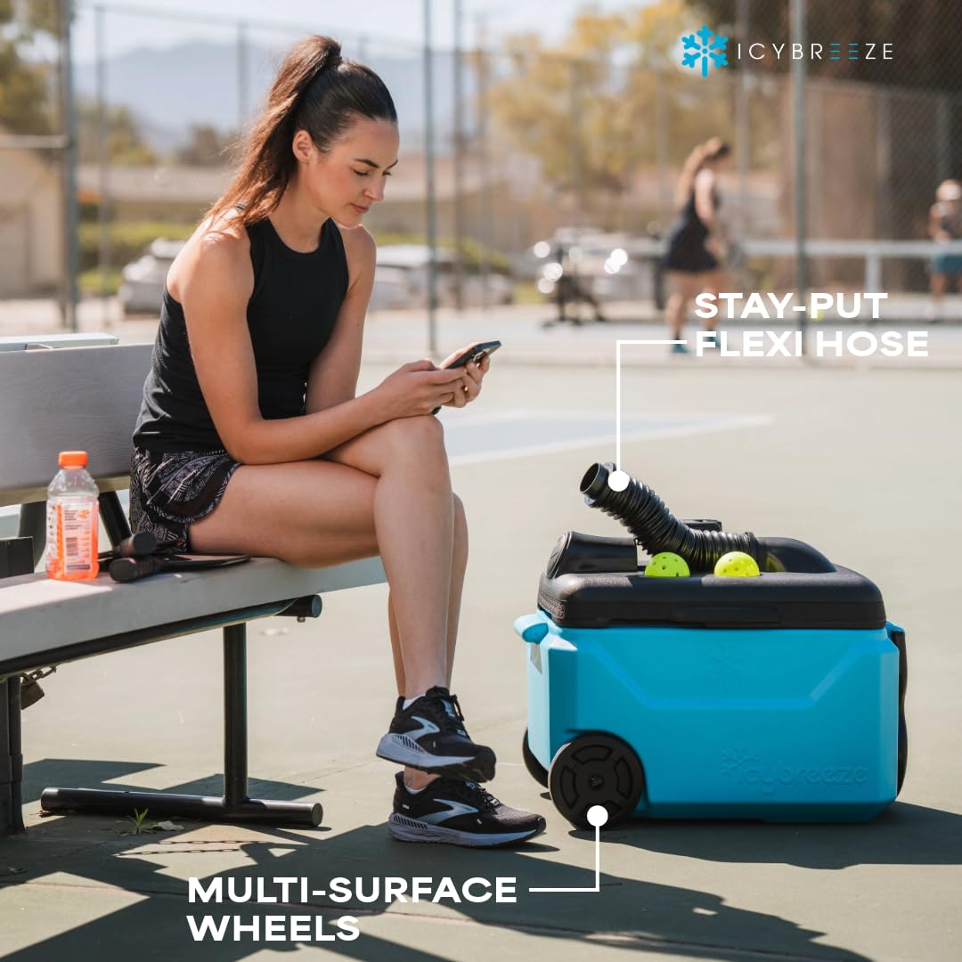 IcyBreeze V2 Pro Portable Air Conditioner & Cooler - 2-in-1 Personal Cooling Solution with 3-Speed Fan, 12V Rechargeable Battery, 38 Quart Capacity, Made in The USA (Blue)