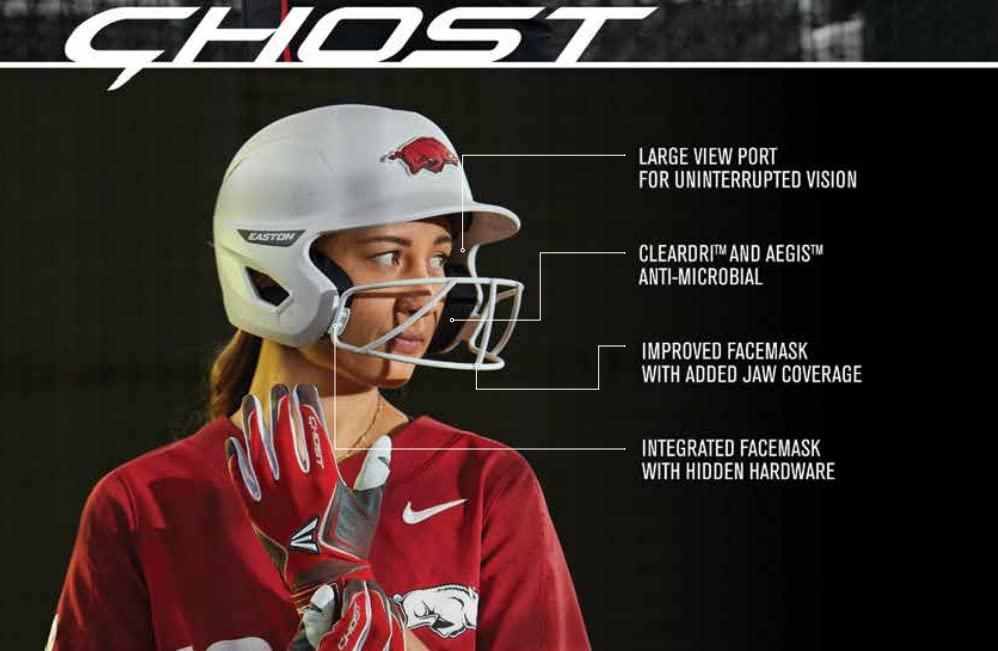 Easton | GHOST Softball Batting Helmet | Two-Tone Matt Red/Charcoal | Large/XLarge