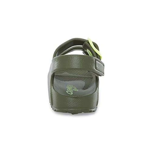 OshKosh B'Gosh Boy's Rivar Sandal, Olive/Lime, 7 Toddler