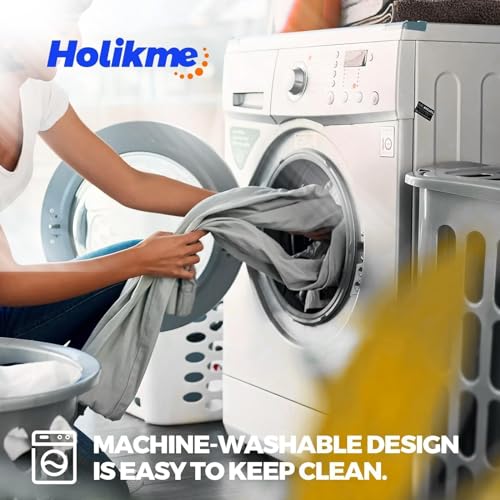Holikme Twin Door Draft Stopper Door Sweep Weather Stripping Noise Blocker Window Breeze Blocker Adjustable Door Sweeps, Grey