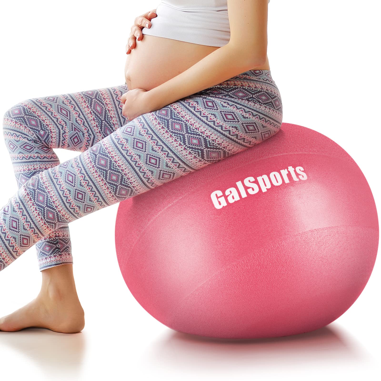GalSports Pregnancy Ball - Birthing Ball for Workout Yoga Stability, Pregnancy Safety Anti-Burst Materials for Maternity, Labor Exercise Ball with Quick Pump