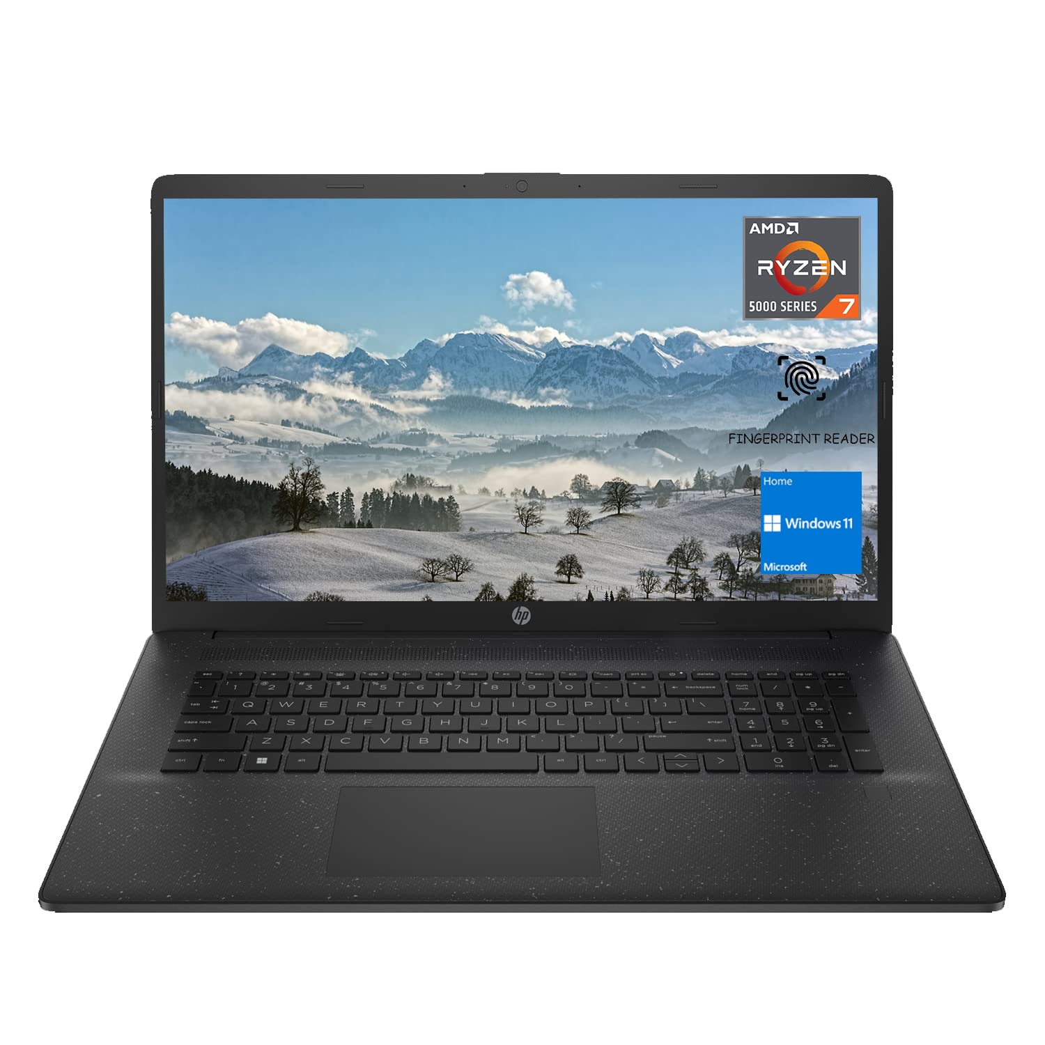 HP Notebook Laptop, 17.3" HD+ Display, AMD Ryzen 7 5825U Processor, 32GB RAM, 1TB PCIe SSD, Webcam, FP Reader, HDMI, Wi-Fi, Windows 11 Home, Black