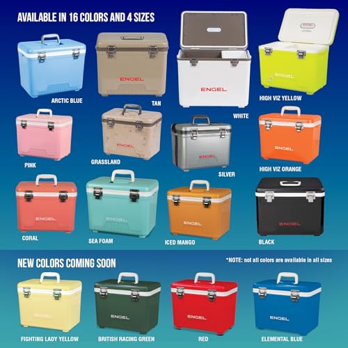 Engel UC7 7.5qt Leak-Proof, Air Tight, Drybox Cooler and Small Hard Shell Lunchbox for Men and Women in Silver