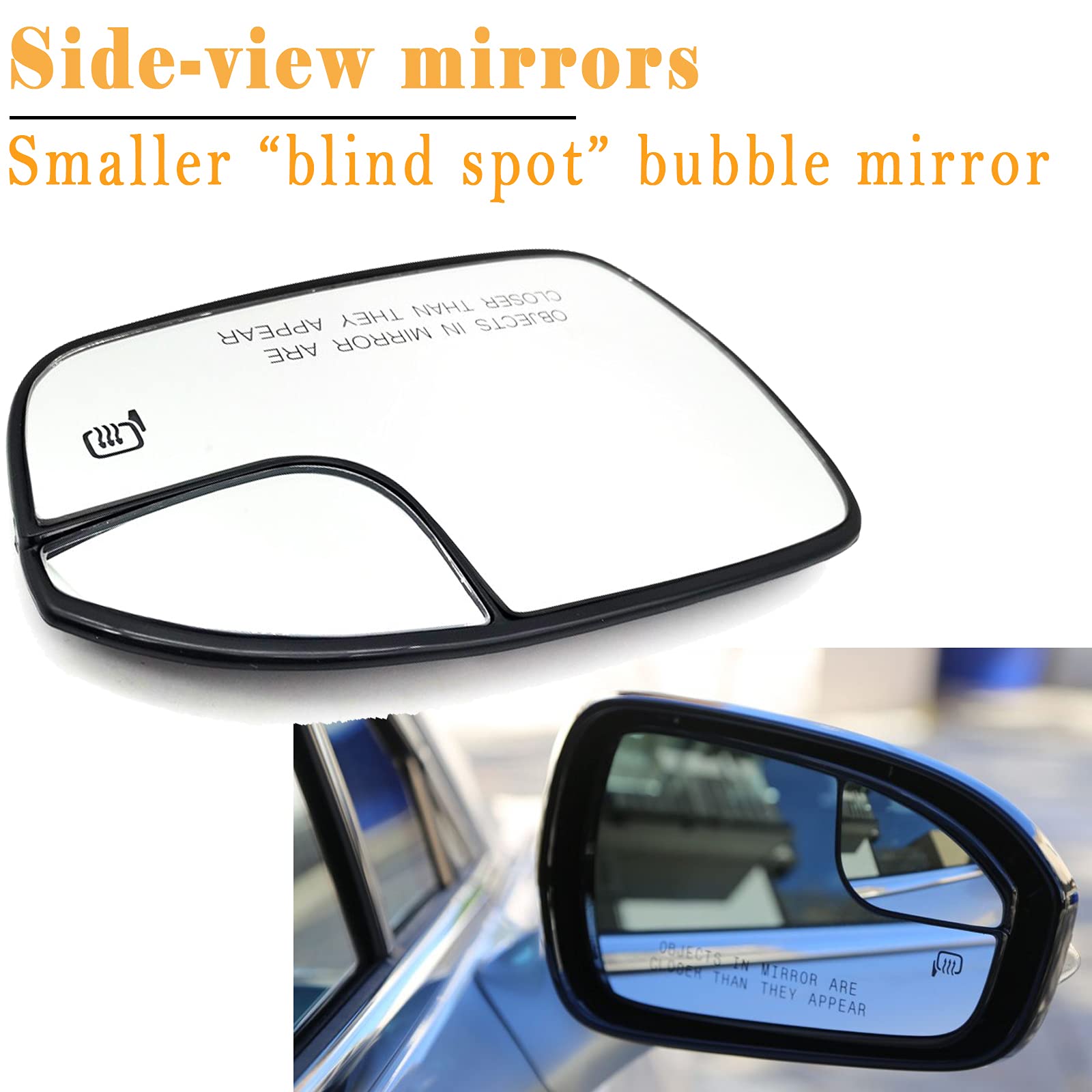 DS7Z17K707B Fusion Passenger Side Mirror Compatible with 2013-2020 Ford Fusion Right Power Heated Convex Mirror Glass