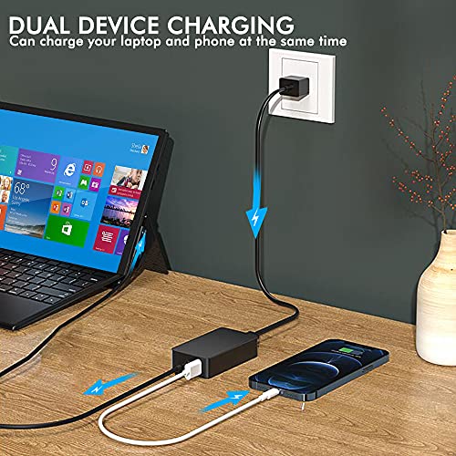 Surface Pro Charger, 65W Power Adapter for Microsoft Surface Pro X 3 4 5 6 7 7+ 8 9, Surface Laptop 5 4/3/2/1, Surface Laptop Go/Go 2/ Go 3 Power Supply Cord