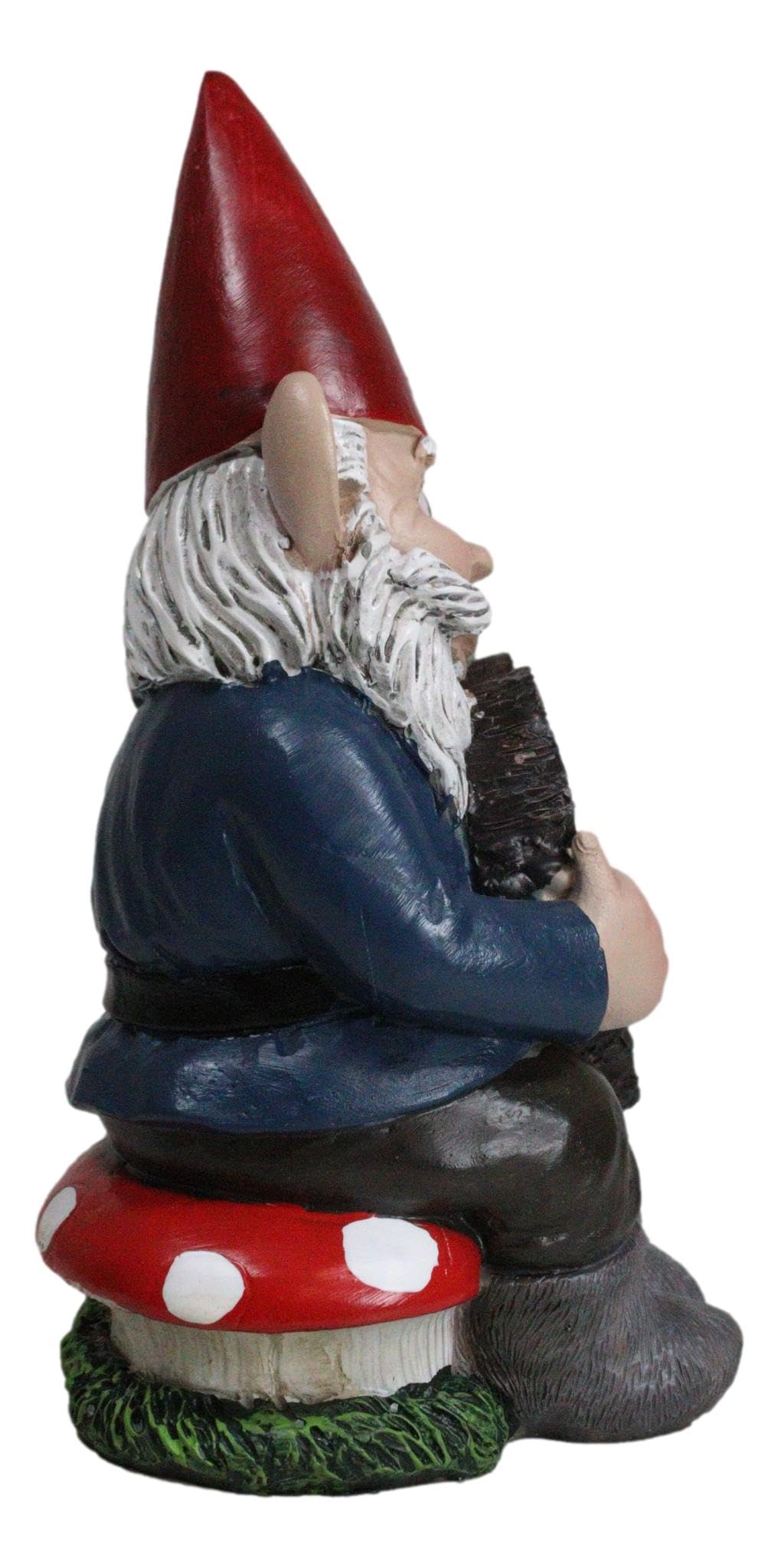 Ebros Whimsical Mr and Mrs Gnome Hobbit Couple Sitting On Toadstool Mushrooms Statue 6.25" Tall 'Forever Love Struck' Gnomes Home Decor Sculpture Figurine