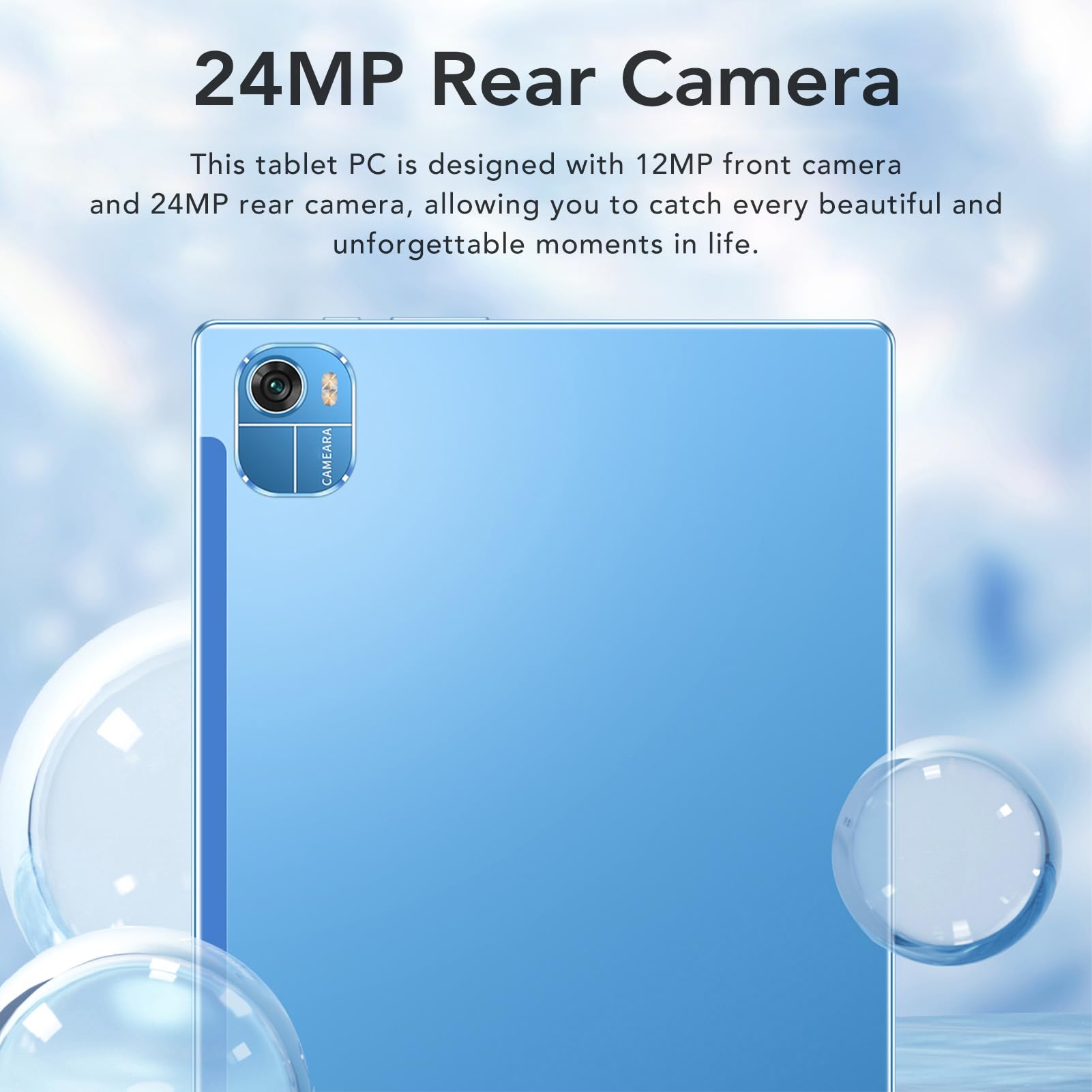 EBTOOLS 10.1 Inch 2 in 1 Tablet with Keyboard, 5G WiFi, 12GB RAM 256GB ROM, 1920x1200 Full HD Touchscreen, Dual Cameras, Multifunctional for11.0 (US Plug)