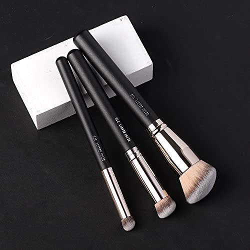 Foundation Brush for Liquid Makeup,Under Eye Concealer Brush Kabuki Set Small Angled Face Cream Blending Air Brushes Dense