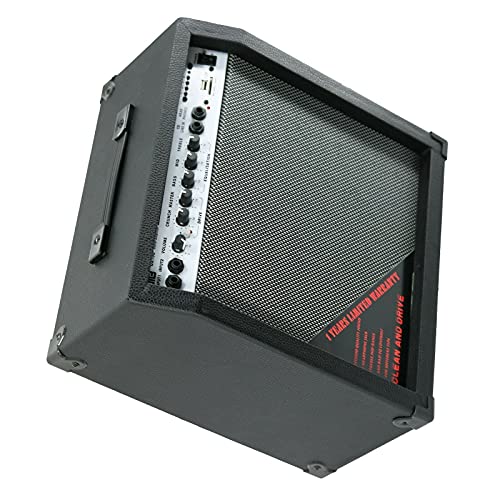 EMB GA100 500W 10" Electric Guitar Amplifier Speaker Portable Powerful Studio and Stage Cabinet PreAMP β with Built in Headphone Jack and 2 Inputs and SD USB AUX Bluetooth (Black)