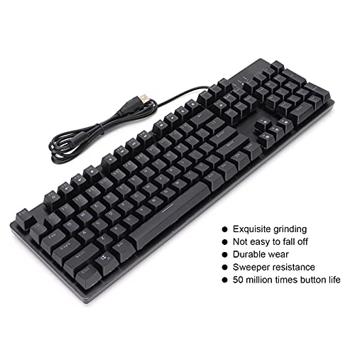 GOSHYDA Mechanical Gaming Keyboard,Durable 104 Key K550 RGB USB Mechanical Green Shaft Keyboard with Color Mixed Button Backlight,for Win System