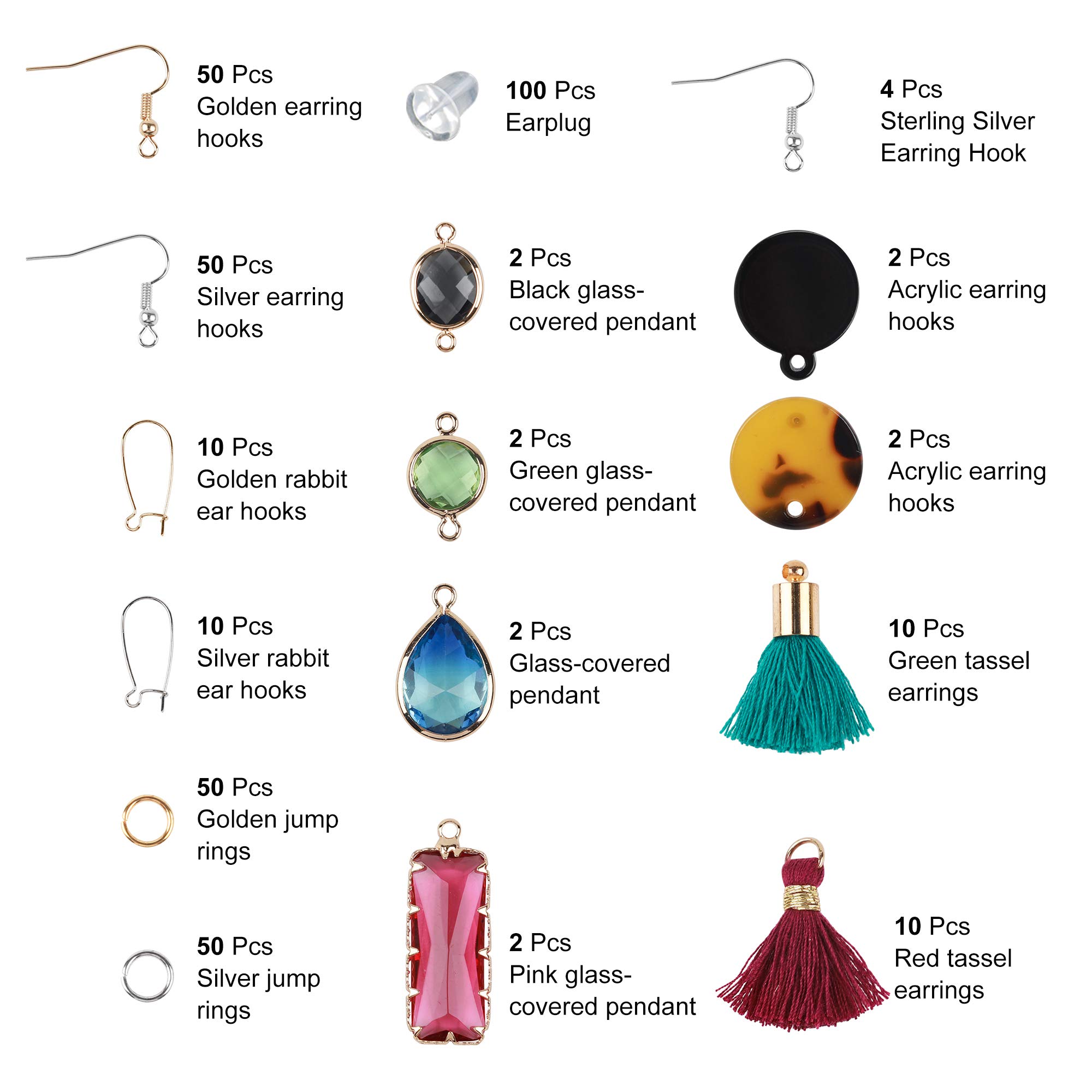 Earrings Making Kit - Comes with a Wide Range of Designs, Stoppers, Hooks & Accessories - Perfect for Hobbyists DIY Ear Jewelry Crafting Bundle for Artistic and Stylish Adults