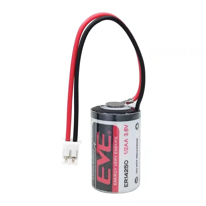HUHAO (Pack of 5) EVE ER14250 3.6V LS14250 1/2 AA Size 1200mAh Lithium Battery with Plug Compatible with (EVE ER14250)