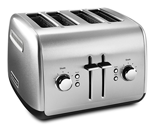 KitchenAid KEK1222SX 1.25-Liter Electric Kettle - Brushed Stainless Steel,Small & KMT4115SX Stainless Steel Toaster, Brushed Stainless Steel